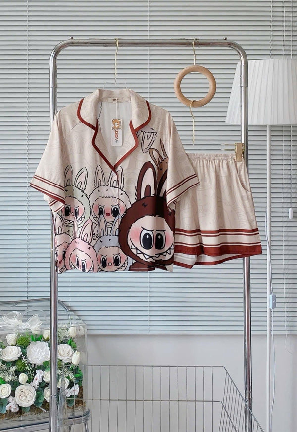 S01 Set 2pc - Labubu Short Pajamas - QUIET BLOOMS